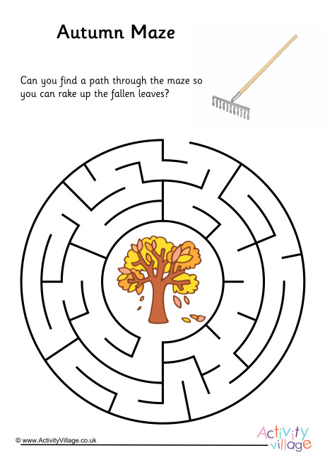 Autumn Maze Puzzles | Activity Village