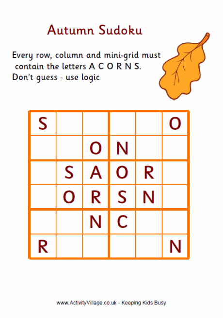 Word Sudoku | Activity Village