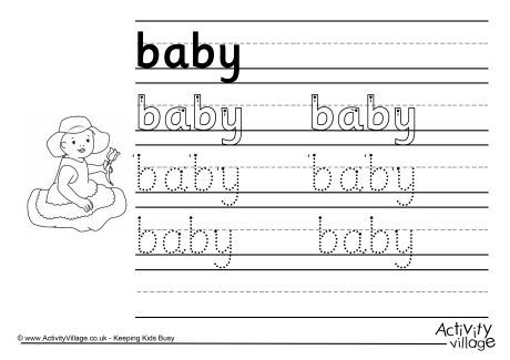 Word Handwriting Worksheets | Activity Village