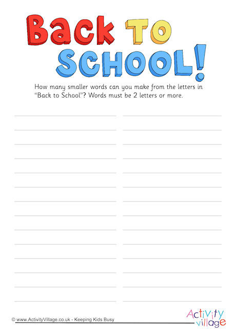 How Many Words Puzzles | Activity Village