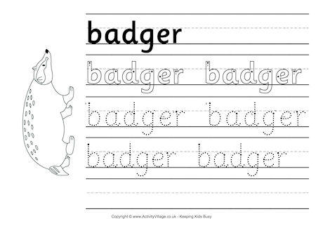 Animal Handwriting Worksheets | Activity Village