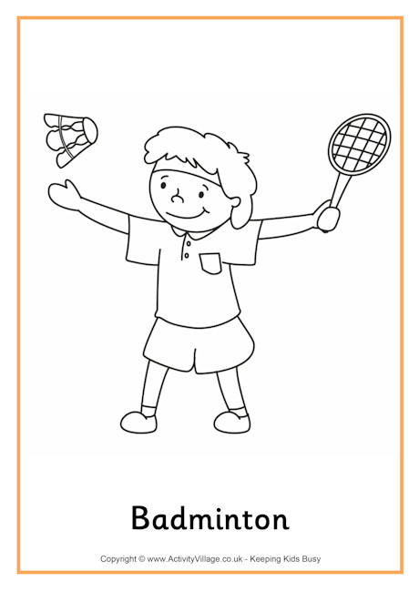 Badminton Colouring Page 2 | Activity Village