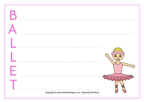 Ballet Acrostic Poem Printable | Activity Village