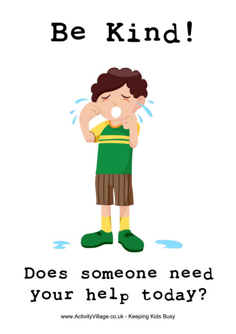 Be Kind Boy Poster | Activity Village