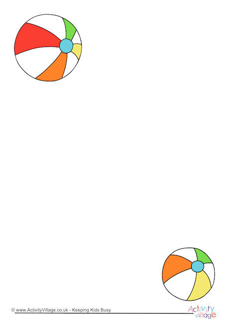 Beach Ball Writing Paper | Activity Village