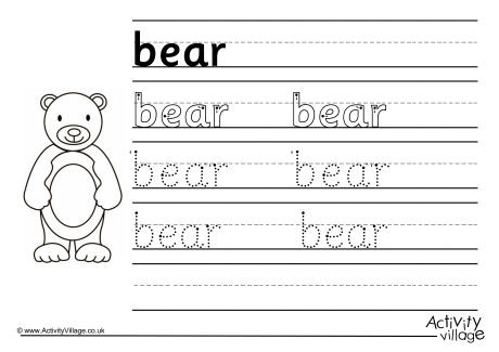 Word Tracing Worksheets | Activity Village