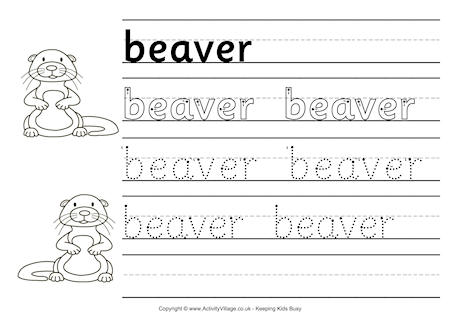 Beaver Worksheets | Activity Village