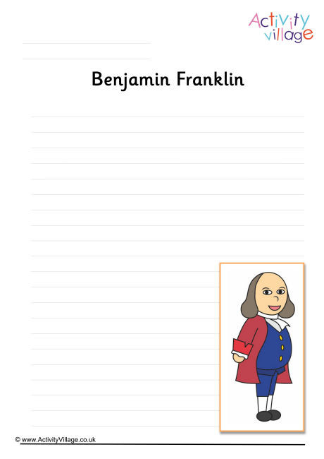 Benjamin Franklin Writing Page | Activity Village