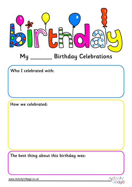 Birthday Printables | Activity Village