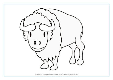 Bison Colouring Page 2 | Activity Village