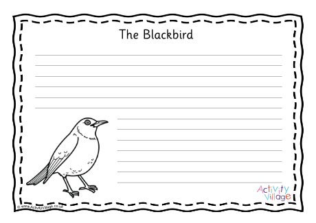Bird Writing Paper for Kids