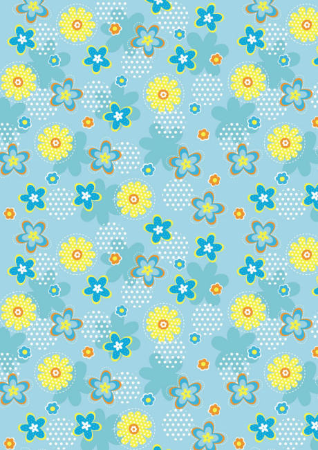 Blue and Yellow Flowers Scrapbook Paper | Activity Village