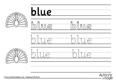 Colour Handwriting Worksheets | Activity Village