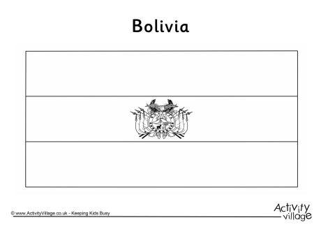 Bolivia Flag Colouring Page | Activity Village