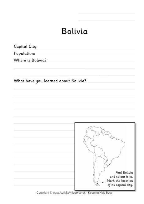 Country Fact Worksheets | Activity Village