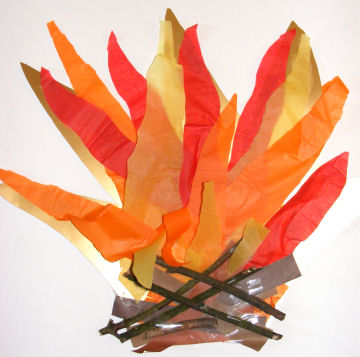 Bonfire Collage Craft Idea For Kids