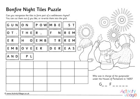 Bonfire Night Tiles Puzzle | Activity Village