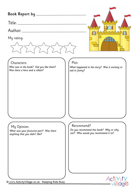 Printable Book Reports for Kids