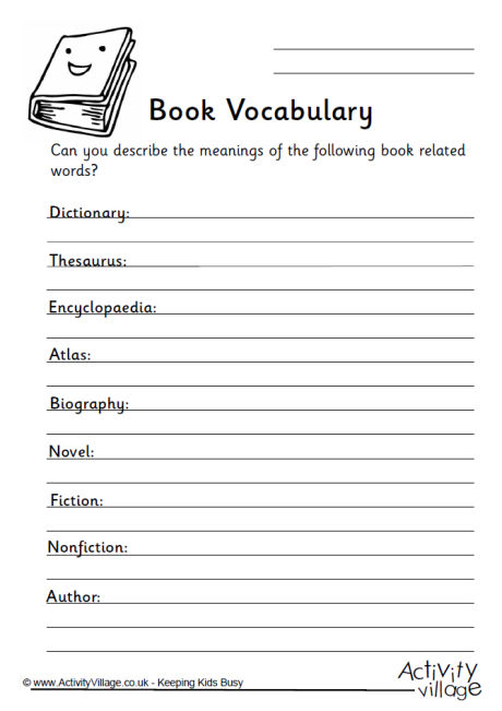 Vocabulary Worksheets | Activity Village