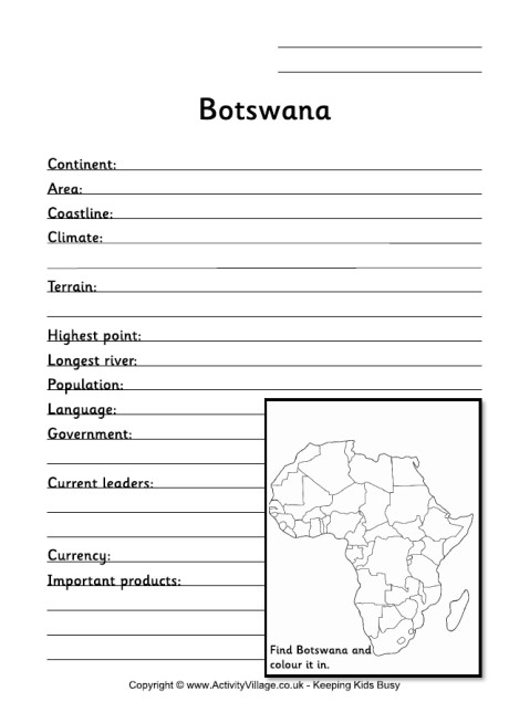 Botswana for Kids - Fun Facts and Printables
