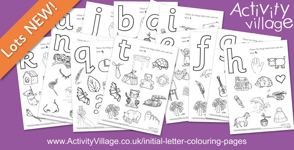 Brand New Initial Letter Colouring Pages | Activity Village