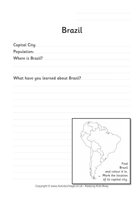 Brazil Worksheets | Activity Village