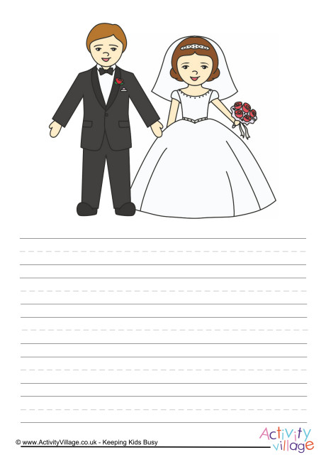 Bride and Groom Story Paper | Activity Village