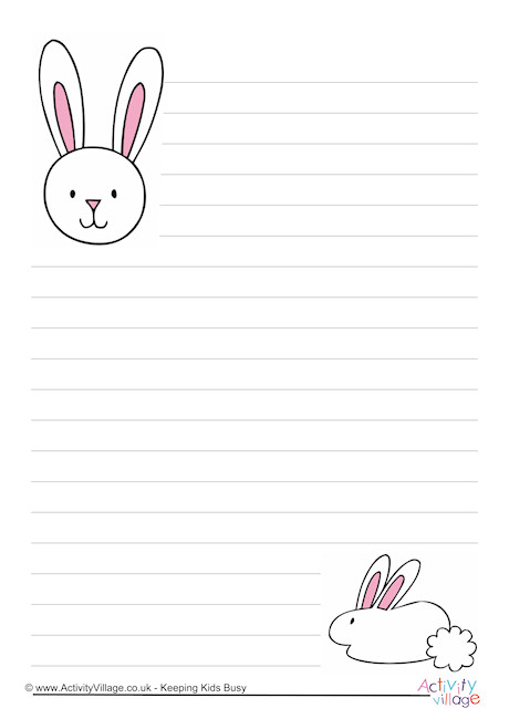 Bunnies Writing Paper | Activity Village