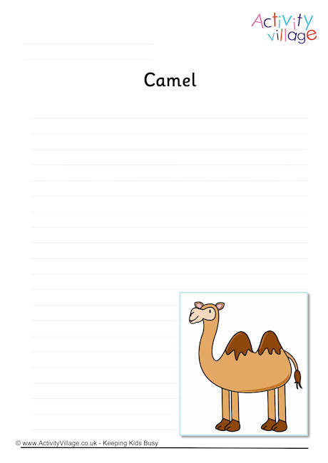 Camel Writing Page | Activity Village