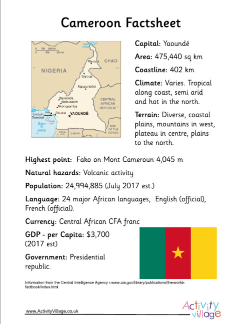Cameroon - Printables and Fun Facts