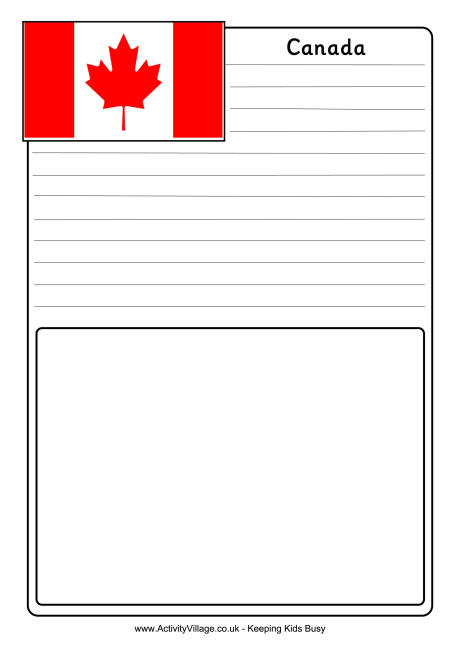 Canada Notebooking Page | Activity Village