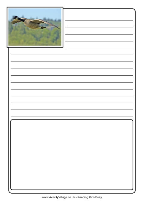 Canadian Goose Notebooking Page | Activity Village