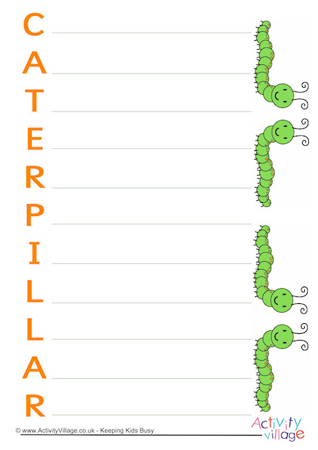 Minibeast Acrostic Poem Printables | Activity Village