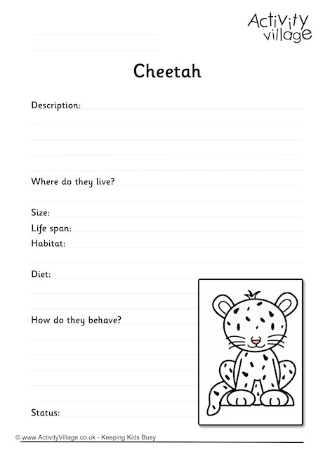 Animal Fact Finding Worksheets | Activity Village