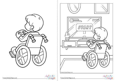 Children with Disabilities Colouring Pages | Activity Village