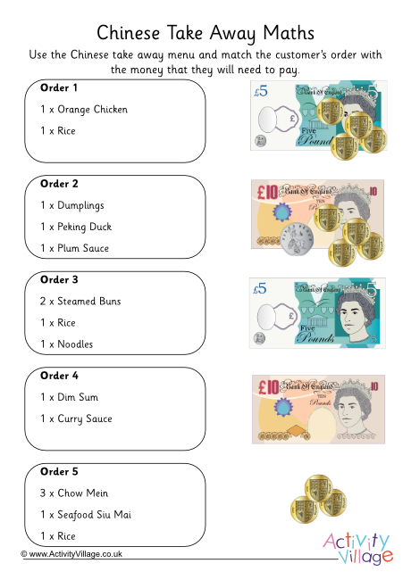 Chinese Takeaway Maths 2 | Activity Village