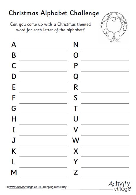 Alphabet Challenge Puzzles | Activity Village