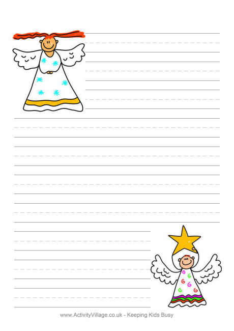 Christmas Angel Writing Paper | Activity Village