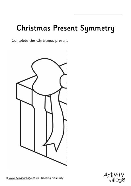 Christmas Present Symmetry Worksheet | Activity Village