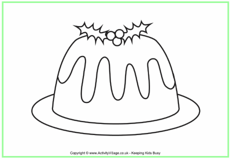 Christmas Pudding Colouring Page 2 | Activity Village