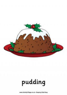 Christmas Pudding Colouring Pages | Activity Village