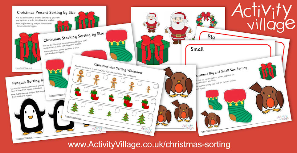 New Christmas Size Sorting Activities | Activity Village