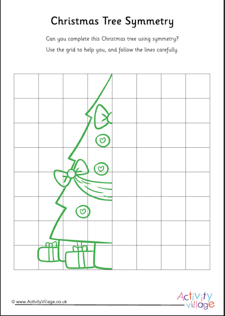 Christmas Symmetry Worksheets | Activity Village