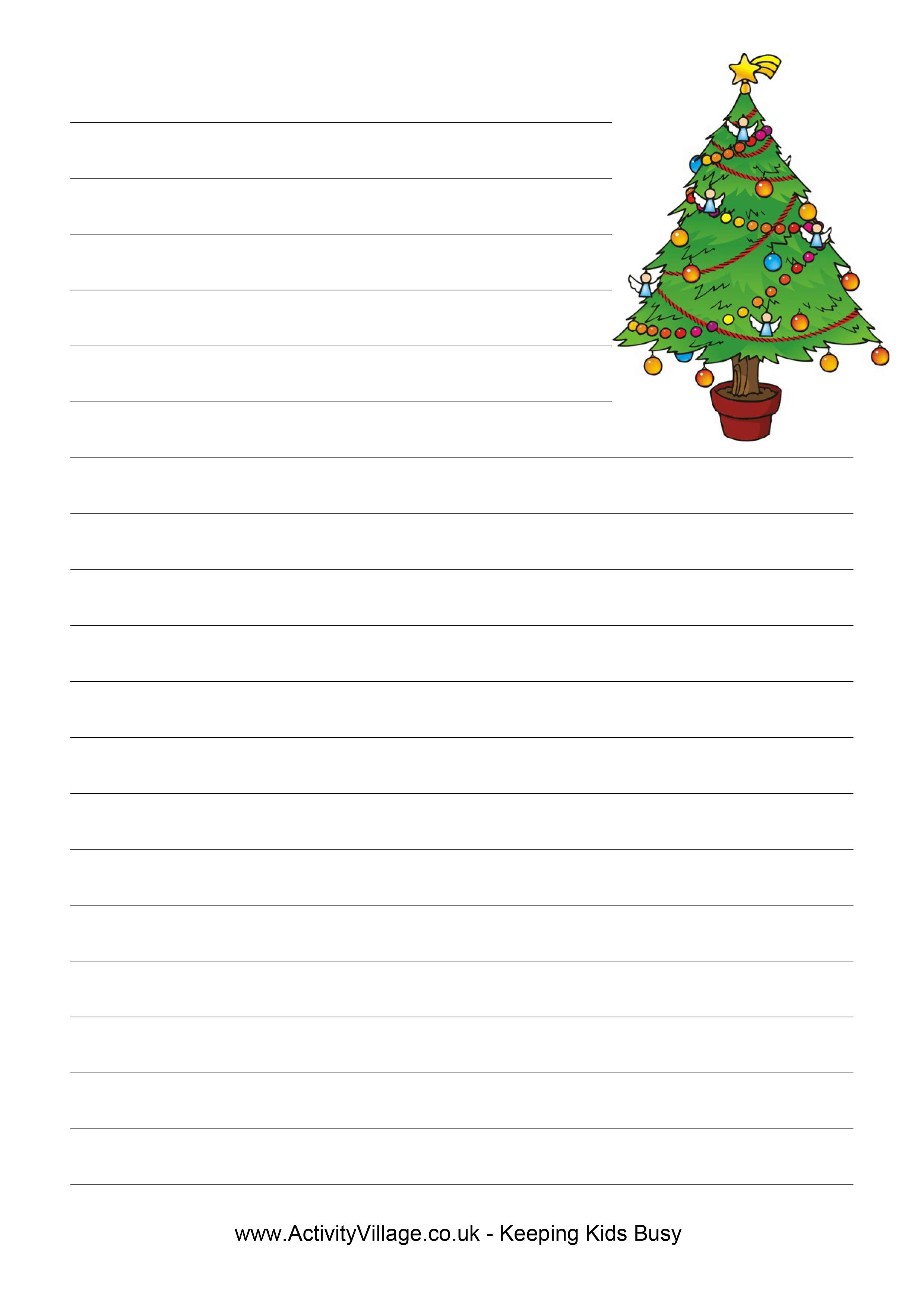 Christmas Tree Writing Paper | Activity Village