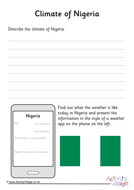 Nigeria Facts and Printables for Children