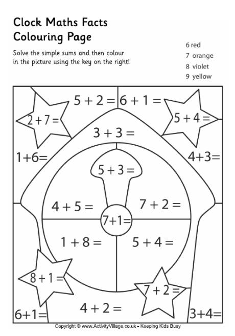 Maths Facts Colouring Pages | Activity Village