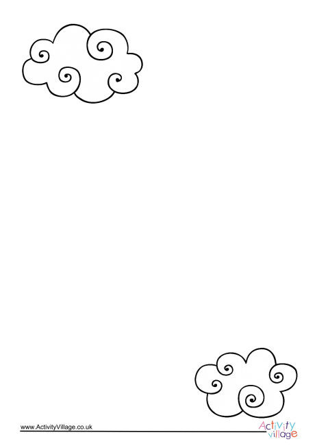 Clouds Writing Paper | Activity Village