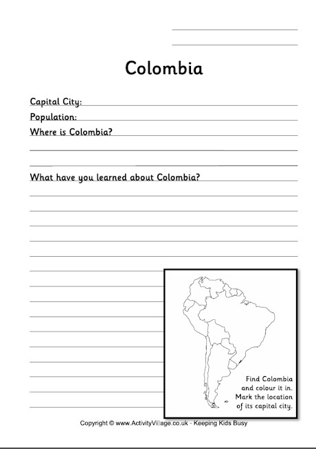 Country Fact Worksheets | Activity Village
