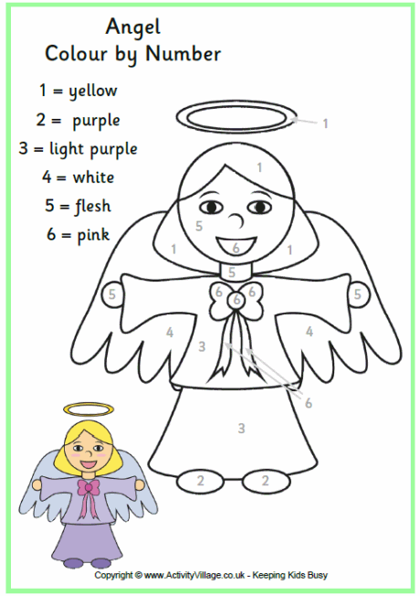Angel Colour by Number | Activity Village