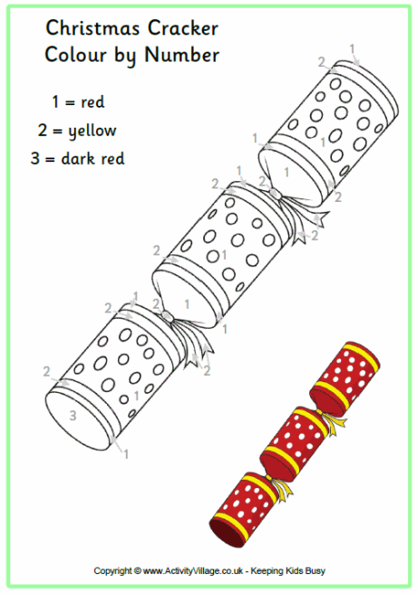 Christmas Cracker Colour by Number | Activity Village
